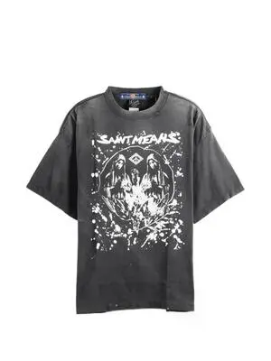 SAINT MXXXXXX Graphic-print Distressed T-shirt