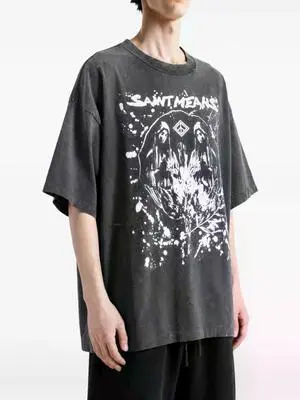 SAINT MXXXXXX Graphic-print Distressed T-shirt
