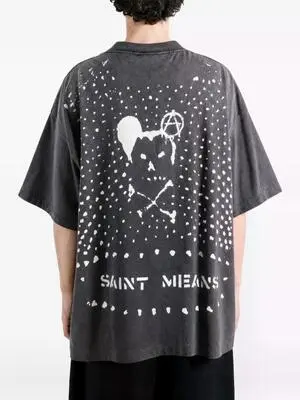 SAINT MXXXXXX Graphic-print Distressed T-shirt