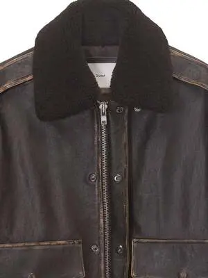 DUNST Leather Jacket With Removable Collar