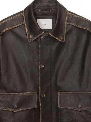 DUNST Leather Jacket With Removable Collar