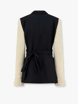 Dries Van Noten Beline Bis Wool Blazer With Contrasting Sleeves