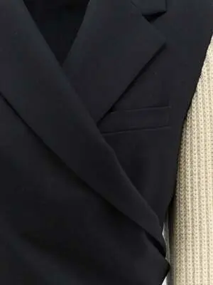Dries Van Noten Beline Bis Wool Blazer With Contrasting Sleeves