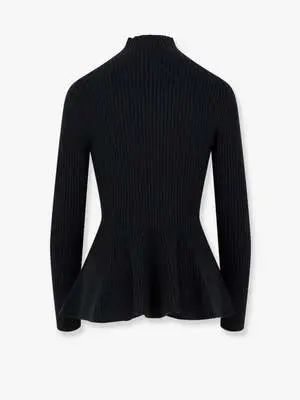 Alaïa Wool Blend Sweater With Ribbed Pattern