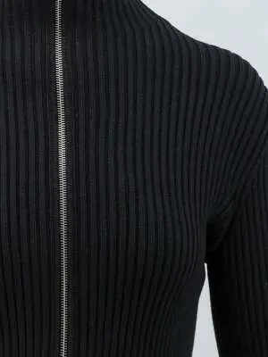 Alaïa Wool Blend Sweater With Ribbed Pattern