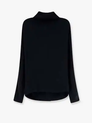 TOTEME Cowl Neck Viscose Shirt - Black