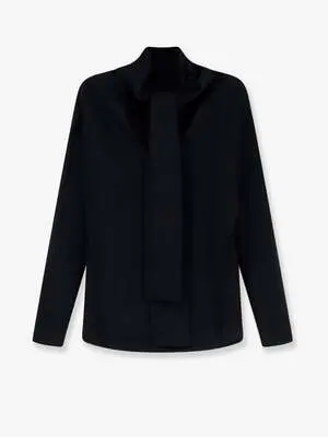 TOTEME Cowl Neck Viscose Shirt - Black