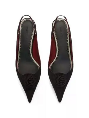 Magda Butrym Rose Slingback Satin Pumps