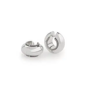 STONE FRUIT Small Disc Hoops - Silver