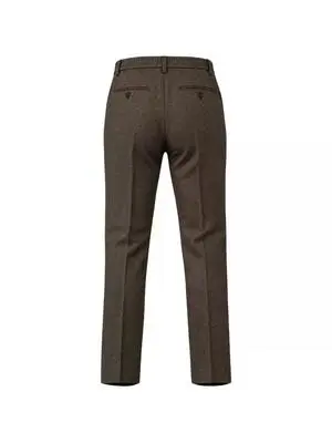 CRUNA Mitte Herringbone-pattern Pleated Trousers