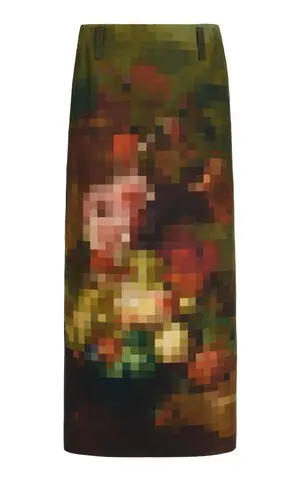 Dries Van Noten Sentista Cotton Midi Skirt
