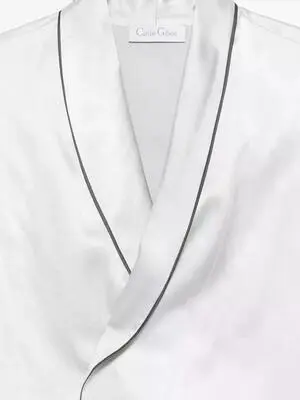 Carine Gilson Satin-finish Piped-trim Robe