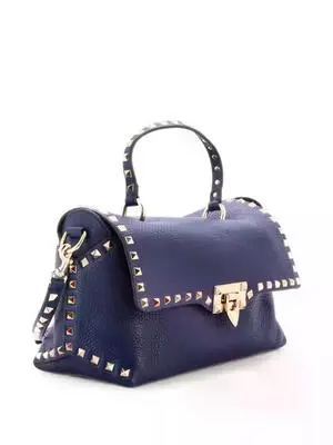 Valentino Garavani Rockstud Flip Lock Top Handle Bag Leather Medium Shoulder Bag