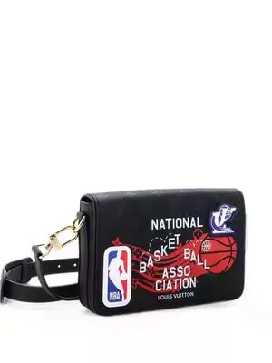 LOUIS VUITTON X Nba Studio Messenger Bag Printed Monogram Embossed Leather Crossbody Bag
