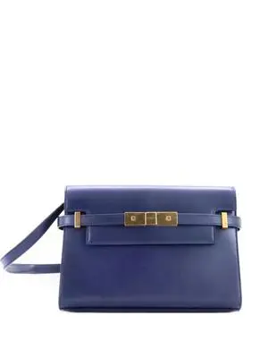 Saint Laurent Manhattan Leather Small Shoulder Bag - Blue