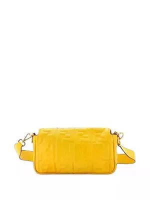 Fendi Baguette Nm Bag Zucca Embossed Leather Medium Crossbody Bag