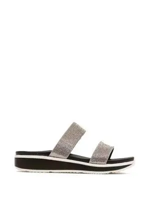 PÉCHÉ ORIGINEL Crystal-embellished Double-strap Sandals - Silver