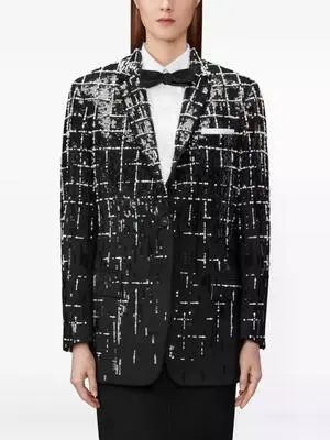 Thom Browne Windowpane Sequin-embellished Blazer