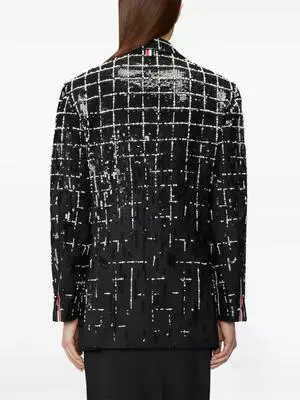 Thom Browne Windowpane Sequin-embellished Blazer