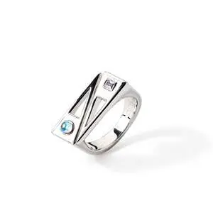 QIBAI Gemini Zodiac Ring - Silver