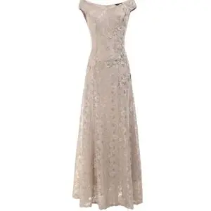 LUNA FASHION HOUSE Neutrals Maxi Lace Gown, Bruna - Beige