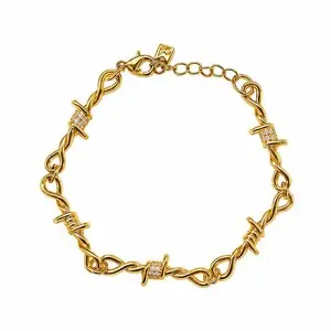 THE M JEWELERS The Iced Out Barbwire Bracelet - Gold