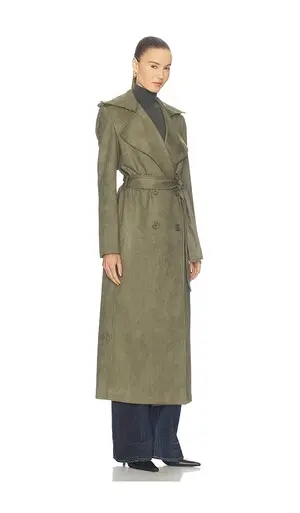 Bardot Kira Faux Suede Trench Coat