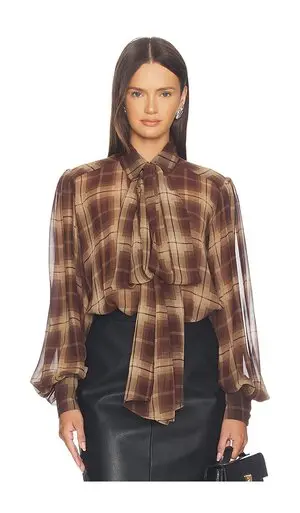 Bardot Cecile Neck Tie Shirt In . Also - Multi