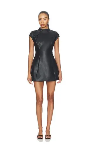 Bardot Delphi Faux Leather Mini Dress In . Also - Black