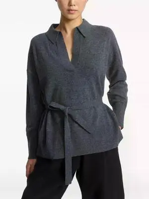 YVES SALOMON Belted Knit Sweater