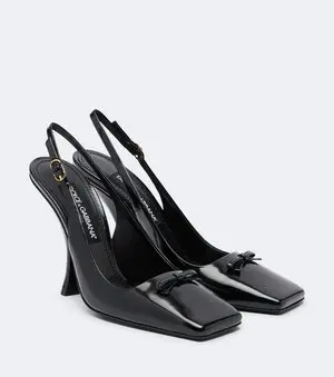 Dolce & Gabbana Patent Leather Slingback Pumps - Black