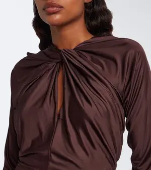 Balmain Draped Satin Bodysuit