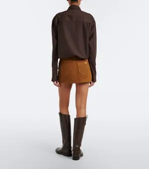 7 For All Mankind Cherry Suede Miniskirt