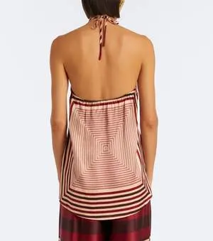 Faithfull The Brand Printed Halterneck Satin Top