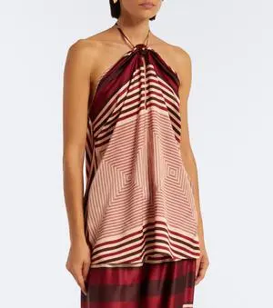 Faithfull The Brand Printed Halterneck Satin Top