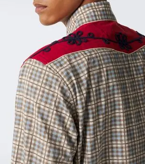 BODE River City Checked Cotton Poplin Western Shirt