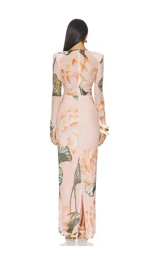 PatBO Lotus Long Sleeve Maxi Dress In . Also