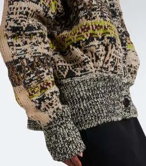 Dries Van Noten Oversized Wool And Cashmere Jacquard Cardigan
