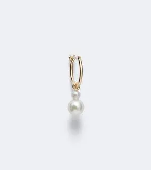 Sophie Bille Brahe 14kt Single Hoop Earring With Freshwater Pearls - Gold