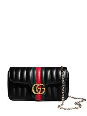Gucci Jetset Gg Marmont Quilted Leather Clutch Bag - Black