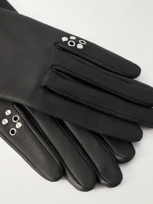 AGNELLE Elfie Embellished Leather Gloves