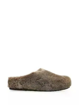 BIRKENSTOCK Amsterdam Wrapped Shearling Slides - Grey