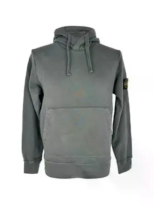 Stone Island Logo-patch Cotton Hoodie - Grey