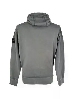 Stone Island Logo-patch Cotton Hoodie - Grey