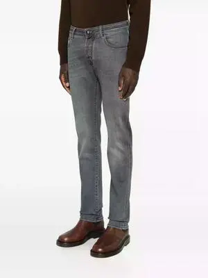 JACOB COHЁN Faded-effect Logo-patch Jeans