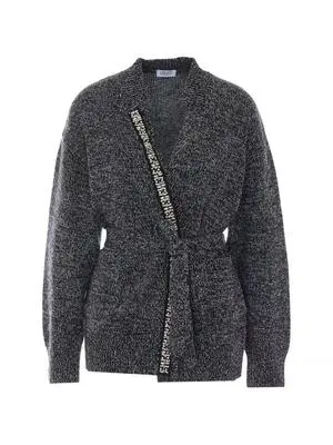 Liu Jo Crystal-embellished Belted Cardigan - Grey