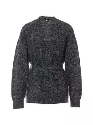 Liu Jo Crystal-embellished Belted Cardigan - Grey