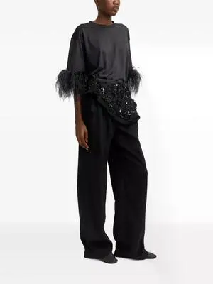 16Arlington Teodora Feather-trim T-shirt