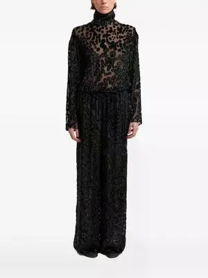 16Arlington Olall Devoré-effect Top - Black