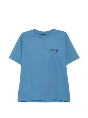StÜssy Dice-print Logo-print T-shirt - Blue
